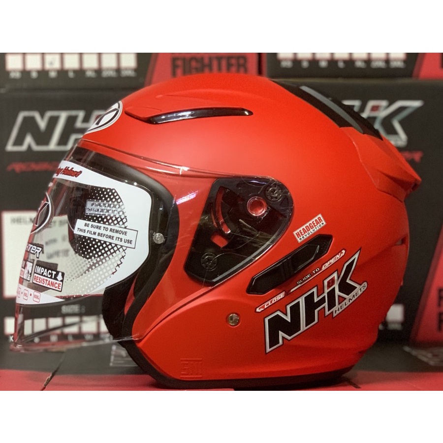 Jual HELM NHK R1 Solid Red Doff HELM HALF FACE | Shopee Indonesia