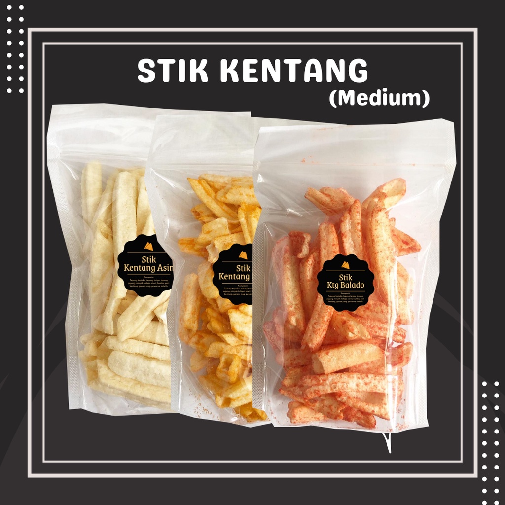 Jual Potato Stik Kentang Asin Keju Balado (M) 50gr Snack Cemilan ...