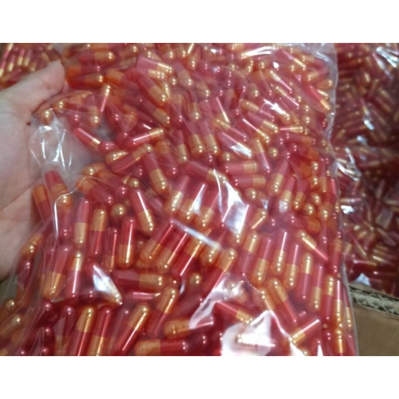 Jual cangkang kapsul merah gold ukuran 0 isi 1000pcs | Shopee Indonesia