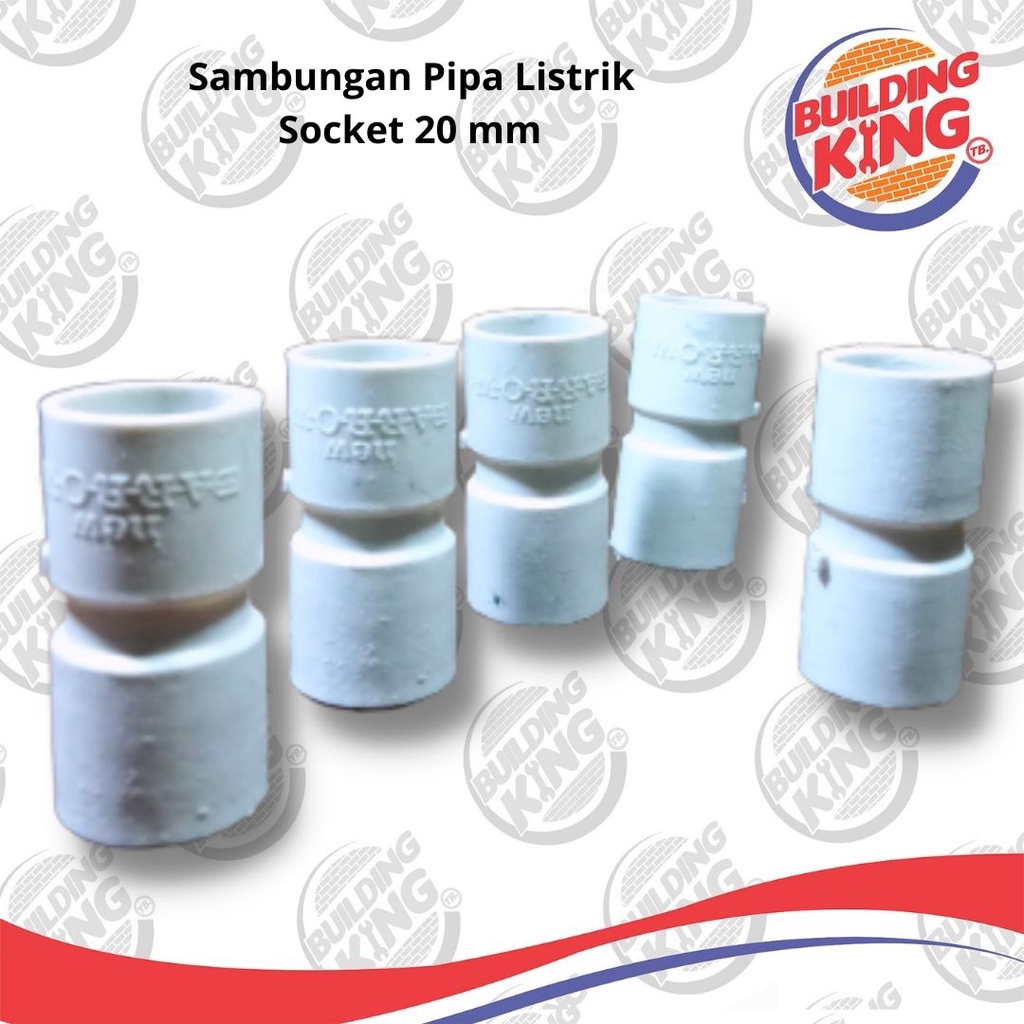 Jual Sok Sock Socket Sambungan Pipa PVC Conduit Listrik Putih 20 mm 5/8 ...