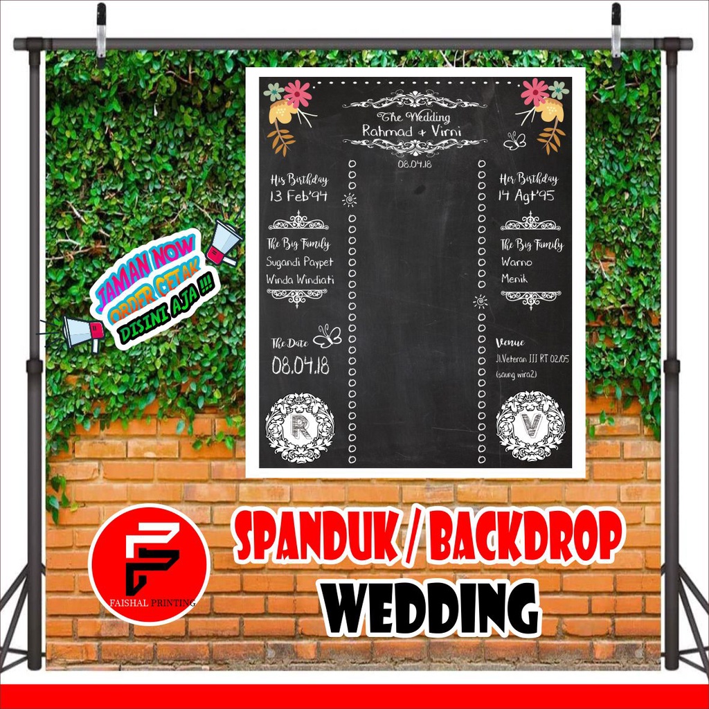 Jual spanduk banner backdrop wedding pernikahan ukuran 2 x 2,5 meter ...