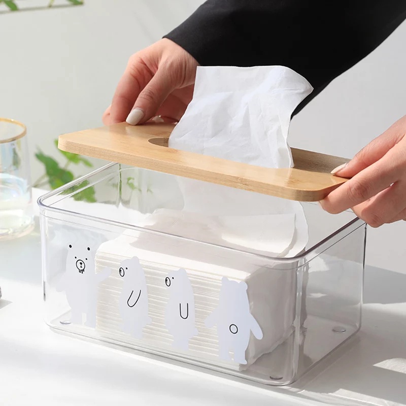 Jual Tempat Tissue Kotak Tisu Tissue Box with Wooden Lid Nordic ...