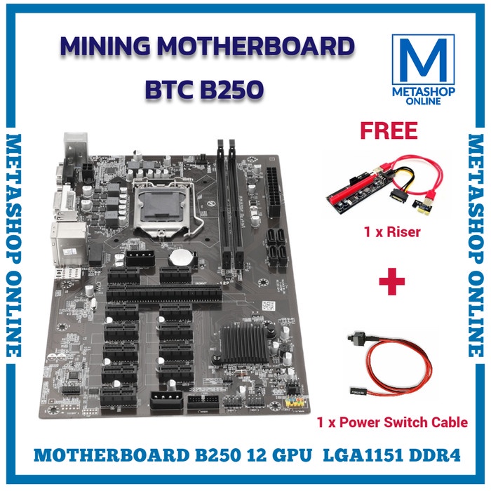 Jual Motherboard Mining B250 - Mobo Support 12 VGA - LGA 1151 - DDR4 ...