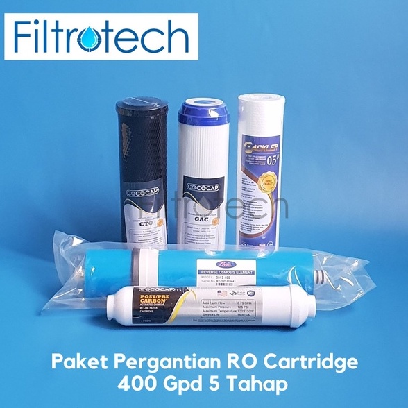 Jual Paket Filter RO 400 Gpd pergantian isi filter RO 5 tahap | Shopee ...