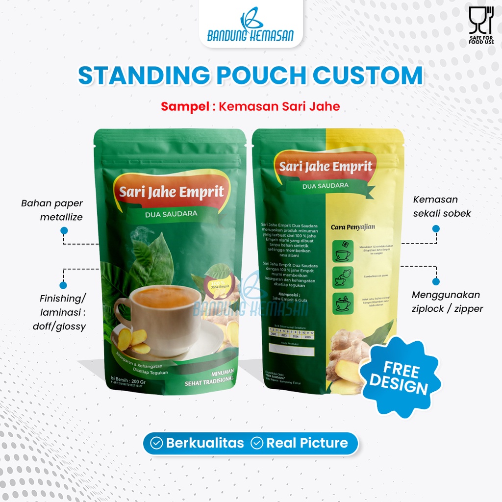 Jual 14 x 21 - Custom Cetak Kemasan Standing Pouch Plastik Makanan ...