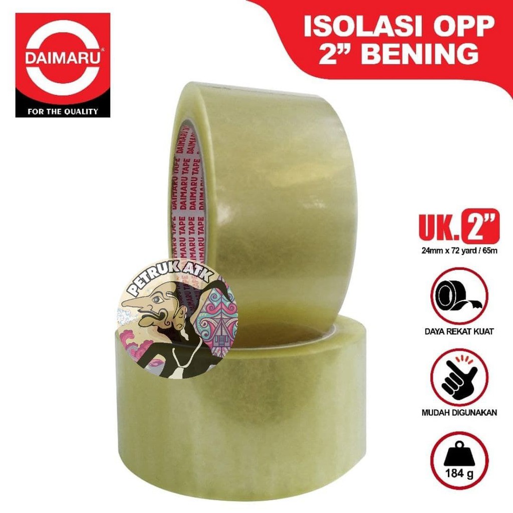 Jual [ROL] ISOLASI / LAKBAN OPP 2 INCH / 48 MM X 90 YARD DAIMARU BENING / COKLAT* | Shopee Indonesia