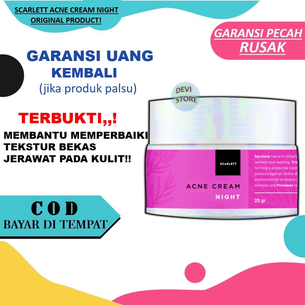 Jual Scarlett scarlet skarlet sekarlet cream krim whitening acne night ...