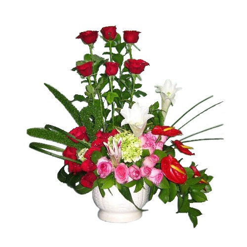 Jual Karangan Bunga Meja Rangkaian Bunga Vas Table Flower Karangan ...