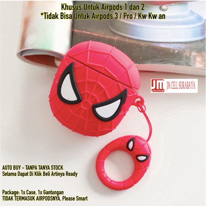 Jual Case Silikon Rubber Cover Airpods 1 / Airpod 2 - Spiderman Lucu ...
