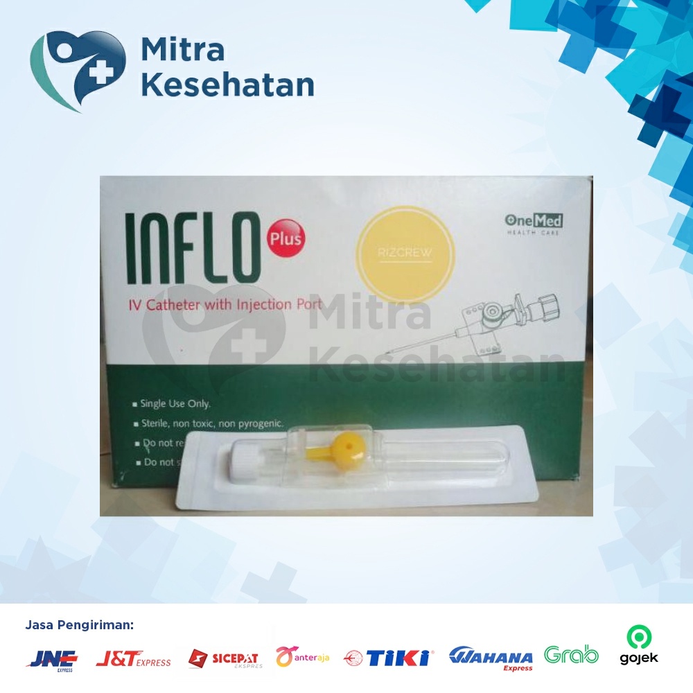 Jual Inflo Plus I.V. Cathether OneMed / Abocath 18, 20, 22, 24G perbox ...