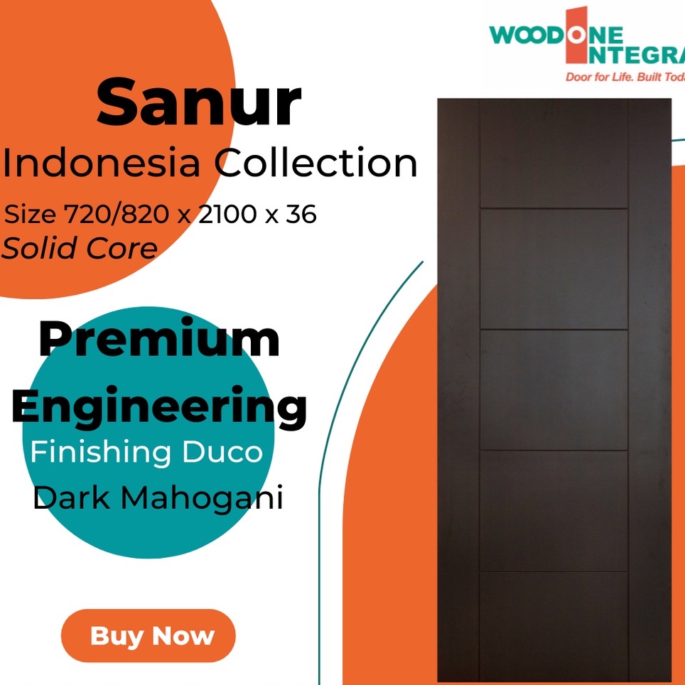 Jual Pintu Woodone Integra Premium Engineering tipe SANUR Solid core ...