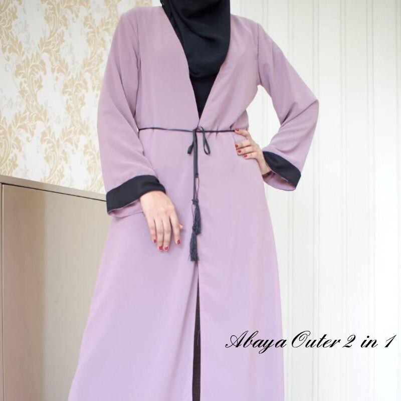Jual Abaya Outer 2 in 1 | Shopee Indonesia