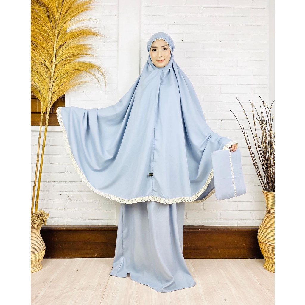 Jual Benang Raja Mukena Traveling Bordir Renda | Shopee Indonesia