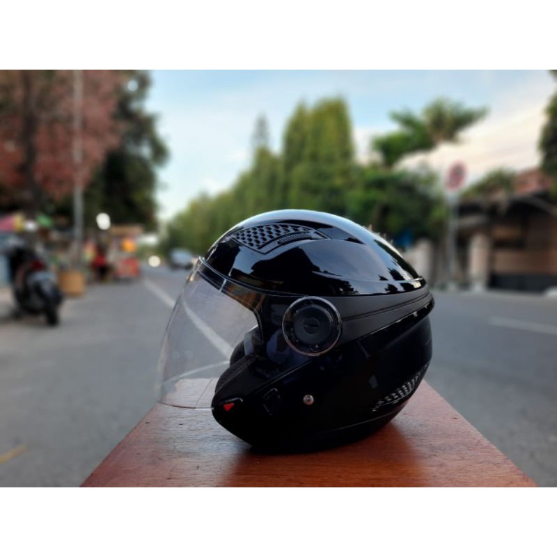 Jual HELM ZEUS 610 HITAM GLOSY,HELM ZEUS DOBEL VISOR PULL WARNA ...