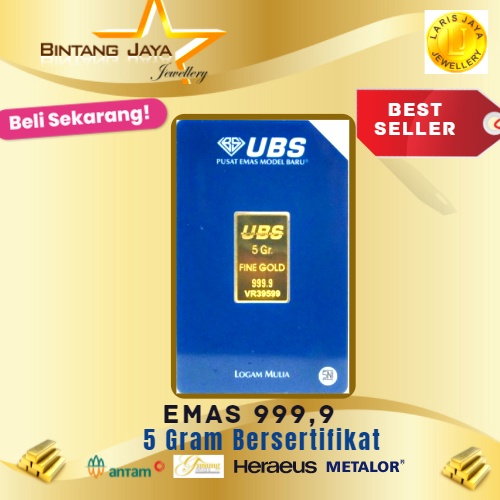 Jual Logam Mulia UBS 5 gr gram Emas (LM) GoldBar Kadar 999.9 Sertifikat ...