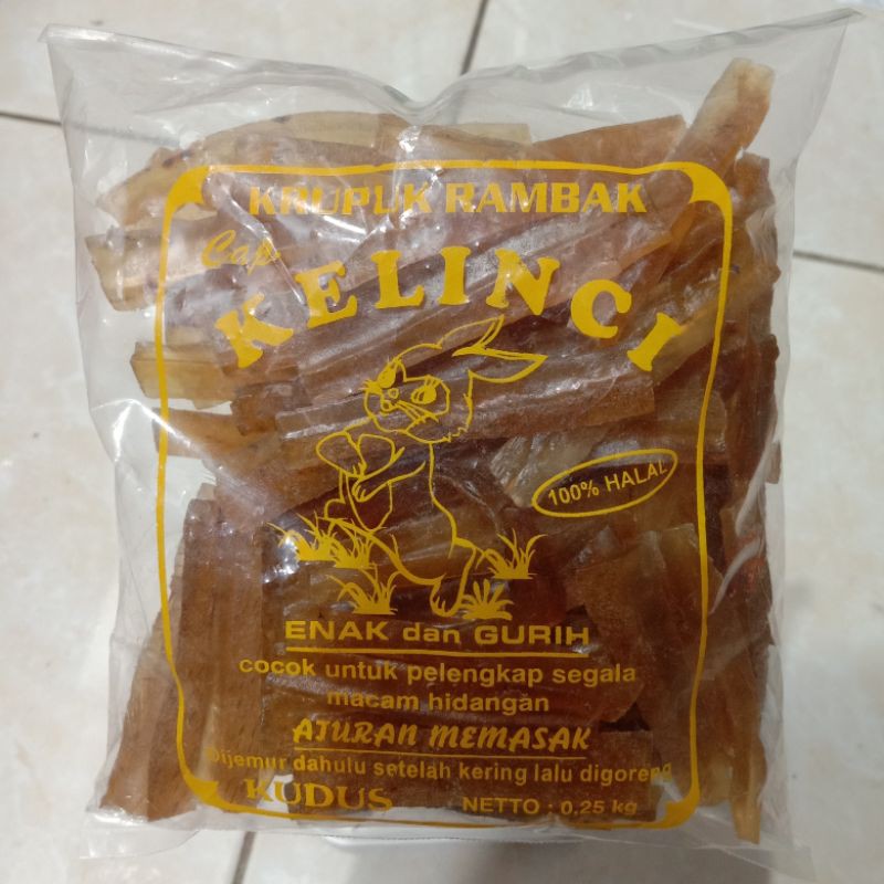 Jual KERUPUK RAMBAK Cap KELINCI 250gr asli KUDUS kerupuk kulit sapi ...