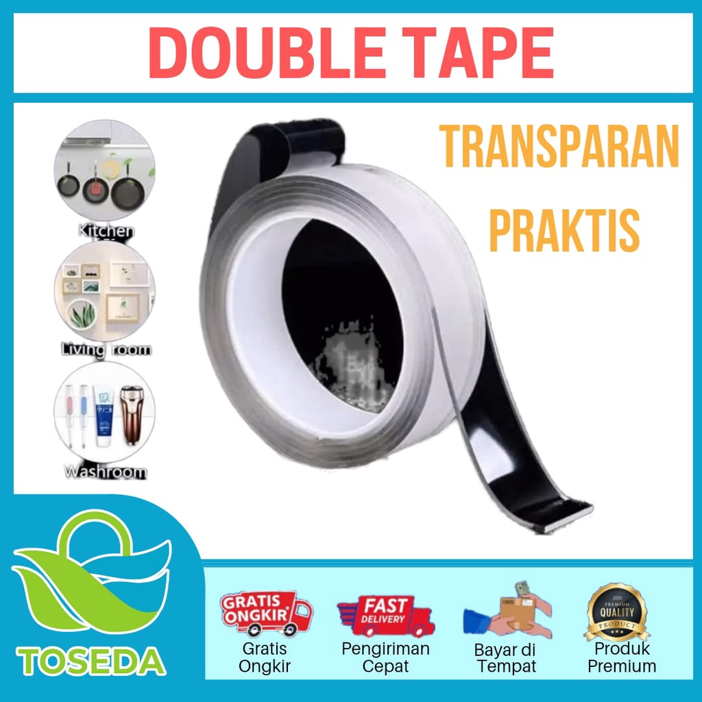 Jual Perekat Serbaguna Double Nano Tape Magic Solatip Bening Transparan ...