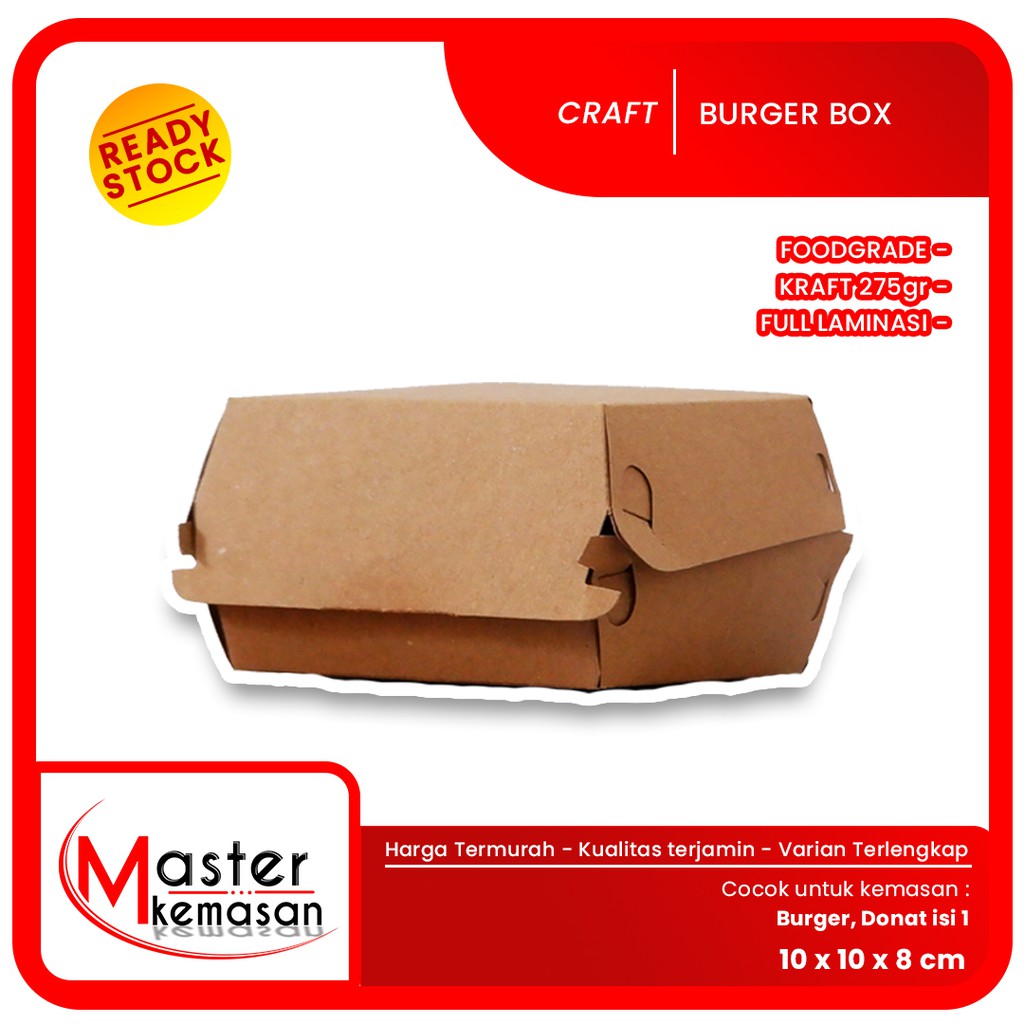 Jual (PER 1 PCS) Dus Burger Box Ayam Geprek Kemasan Bento Hotwing Wadah ...