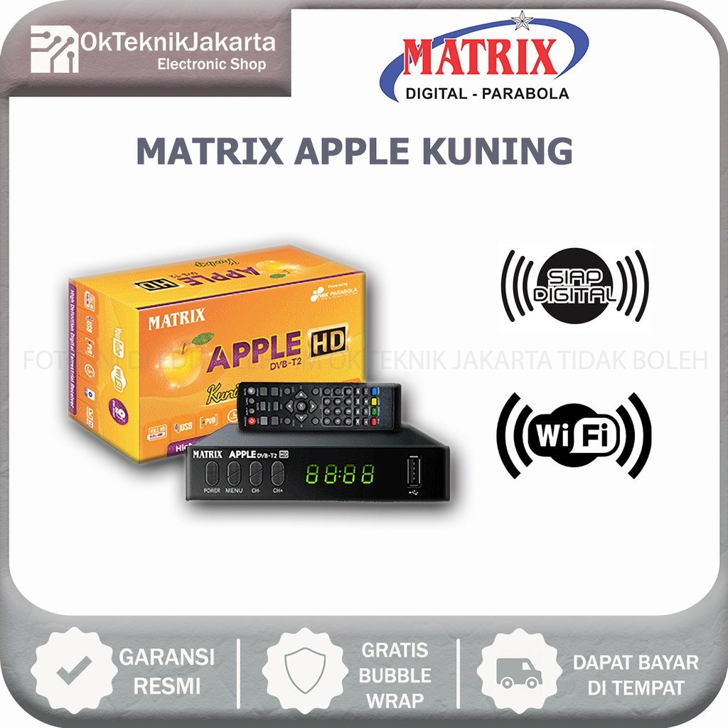Jual Set Top Box DVB T2 Matrix Apple Kuning HD NEW Model Kecil | Shopee Indonesia