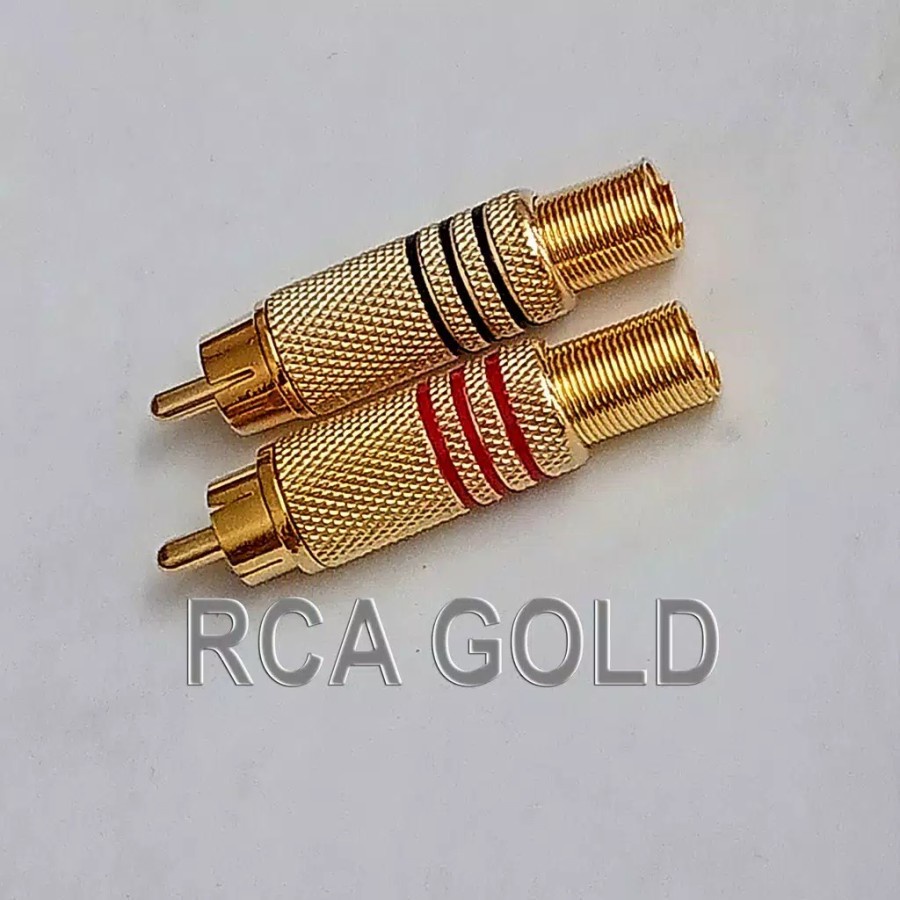 Jual Jack RCA Gold atau Konector Jack Audio Per Pasang | Shopee Indonesia