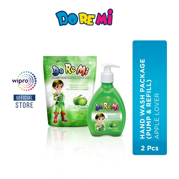 Jual Doremi Hand Wash Apple Lover Package Pump & Refill 225 mL | Shopee ...