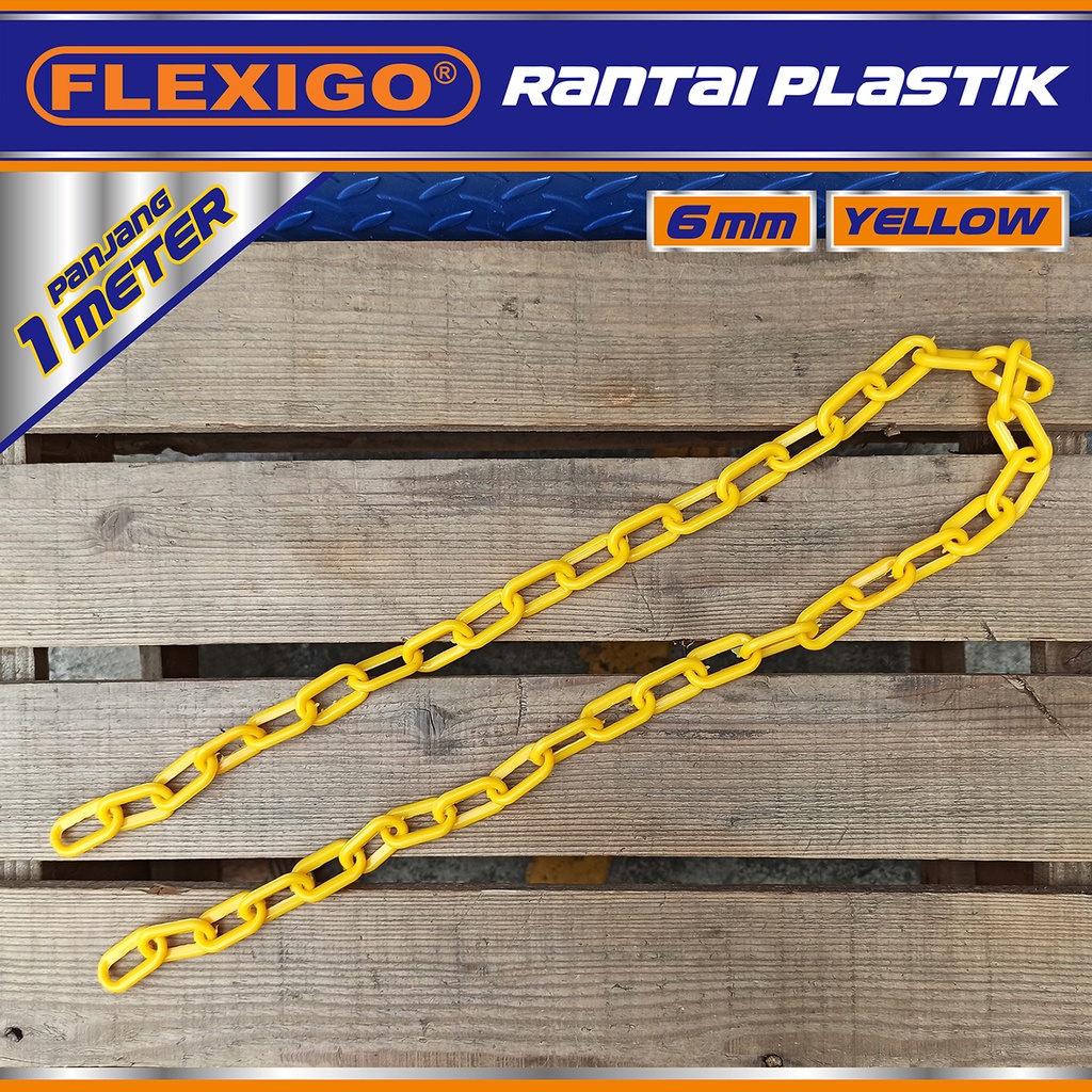 Jual Rantai Plastik Traffic Cone Plastic Chain 6 mm ( 1 meter ) Kuning ...