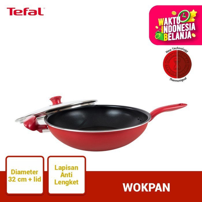 Jual TEFAL Panci Penggorengan Wok 32CM + LID - So Chef | Shopee Indonesia