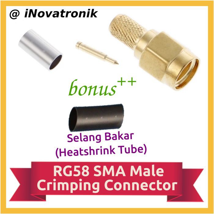 Jual RG58 SMA Male Crimping Connector Konektor Crimp RG-58 RG 58 ...