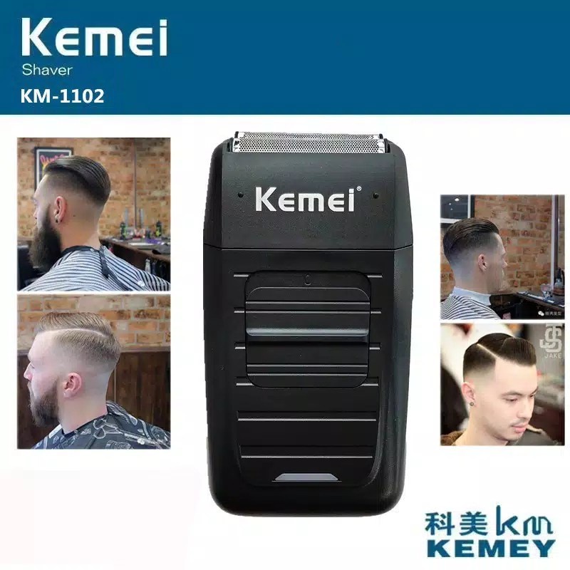 Jual Kemei 1102 KM1102 Alat Cukur Kumis Jenggot Botak Recharger brewok Dual-Net Reciprocating ...