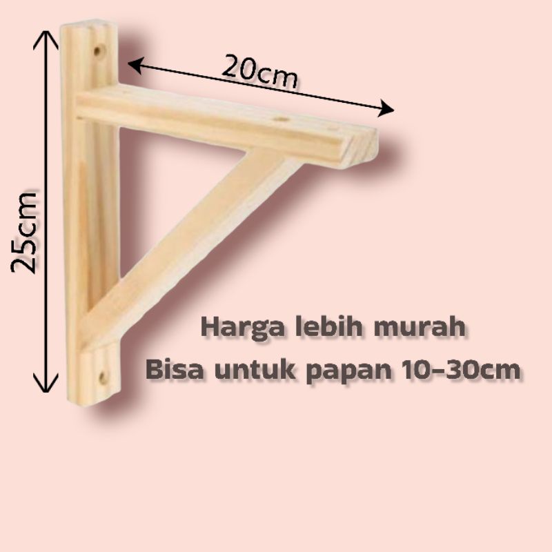 Jual SIKU PENYANGGA RAK DINDING KAYU pinus jati belanda BUKU L BRACKET ...