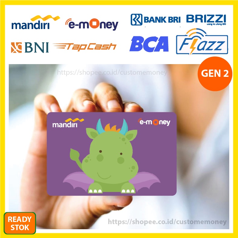 Jual KARTU EMONEY ANIME KARTUN NAGA ETOLL E-MONEY MANDIRI FLAZZ BCA GEN ...