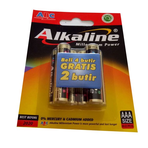 Jual BATERAI ALKALINE ABC AAA UNTUK REMOTE TV, DVD, AC DLL UKURAN KECIL ...
