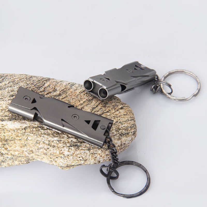 Jual Peluit Survival Double Pipe Stainless Steel Sempritan Gantungan ...