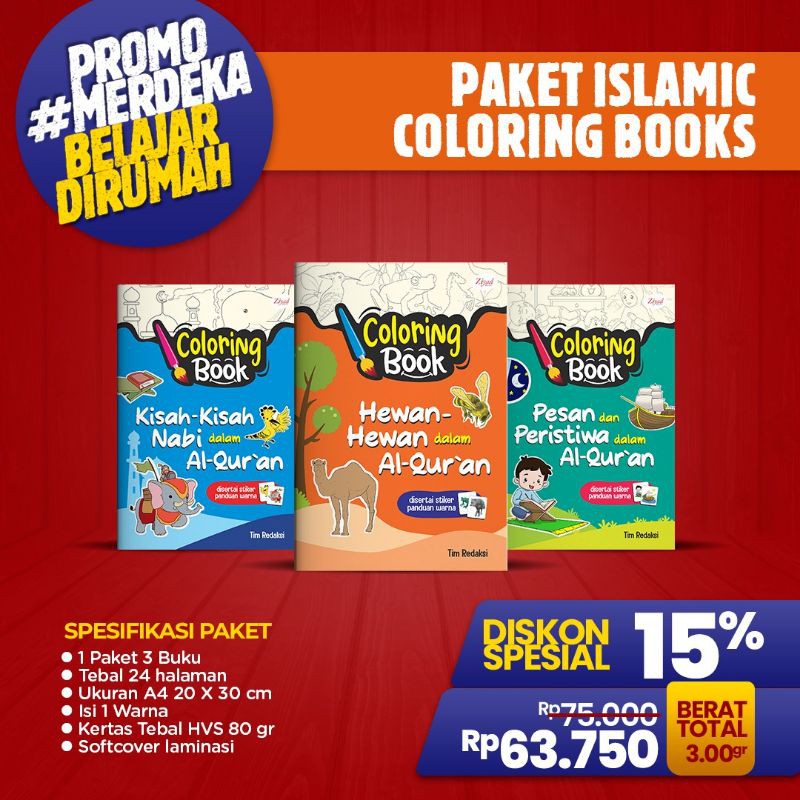 Jual (HARGA MASIH BISA DITAWAR) ISLAMIC COLORING BOOK (Buku mewarnai ...