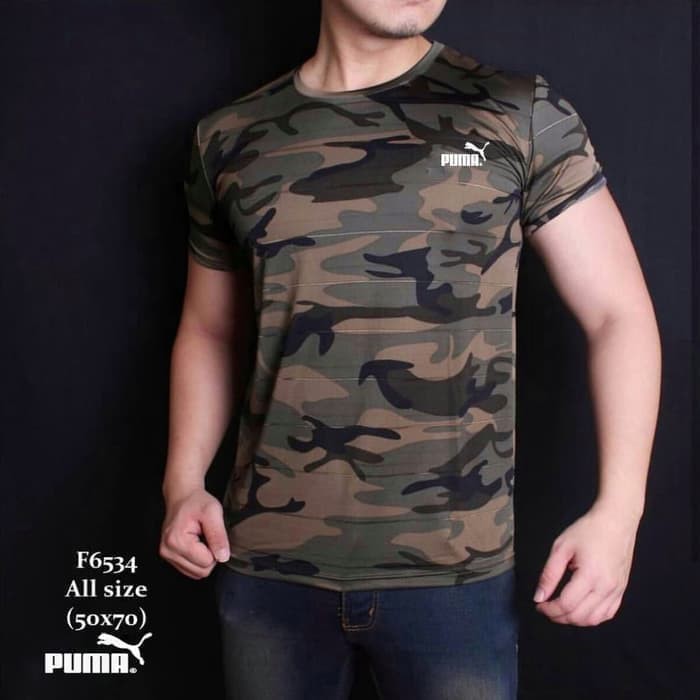 Jual Baju Kaos Army Pria Gym Fitness Hijau Loreng Camo Olahraga Sport ...