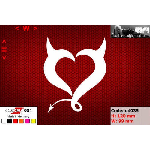 Jual ea cutting sticker / decal Code: dd035 ( demon, devil / iblis ...