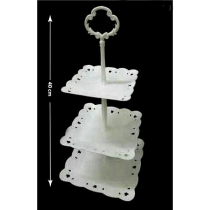 Jual Cake Stand Cupcake Tier Tempat Kue Kotak Square / Bulat Cantik ...
