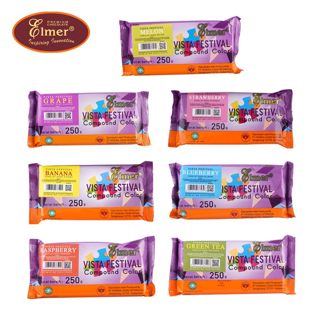 Jual Elmer Compound Vista Festival 250gr | Cokelat Compound Warna untuk ...