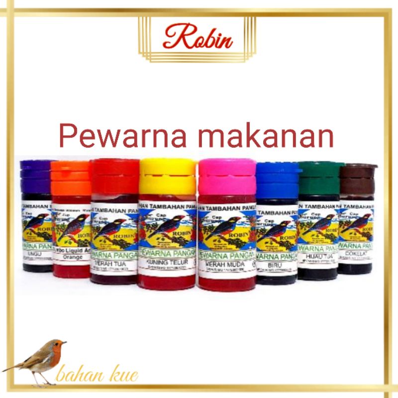 Jual 12 PCS Pewarna Makanan Cap Robin isi 12 ml food colouring bahan ...