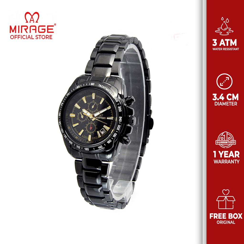 Jual Mirage watch Official Original Jam Tangan Wanita Mirage Full Black ...