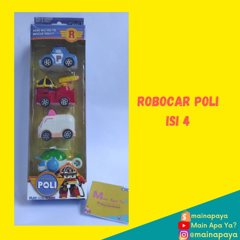 Jual Mobilan Robocar Poli isi 4 | Mainan Robocar Poli Set | Shopee ...