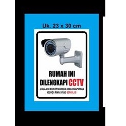 Jual Stiker RUMAH DILENGKAPI CCTV 24Jam.30x23cm sign rambu K3 | Shopee Indonesia