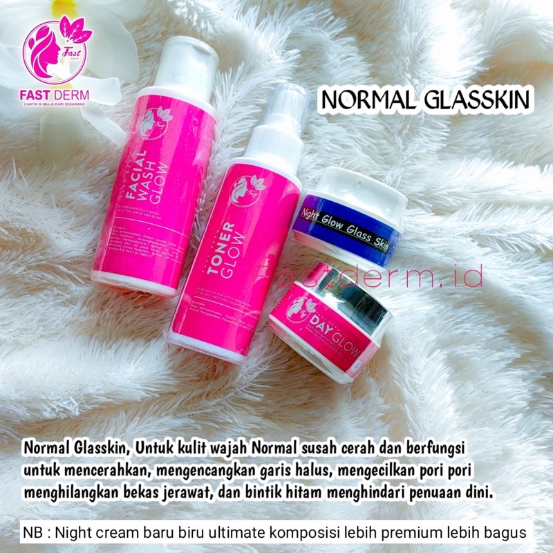 Jual Fastderm paket normal glasskin (Fast derm paket basic cream malam ...