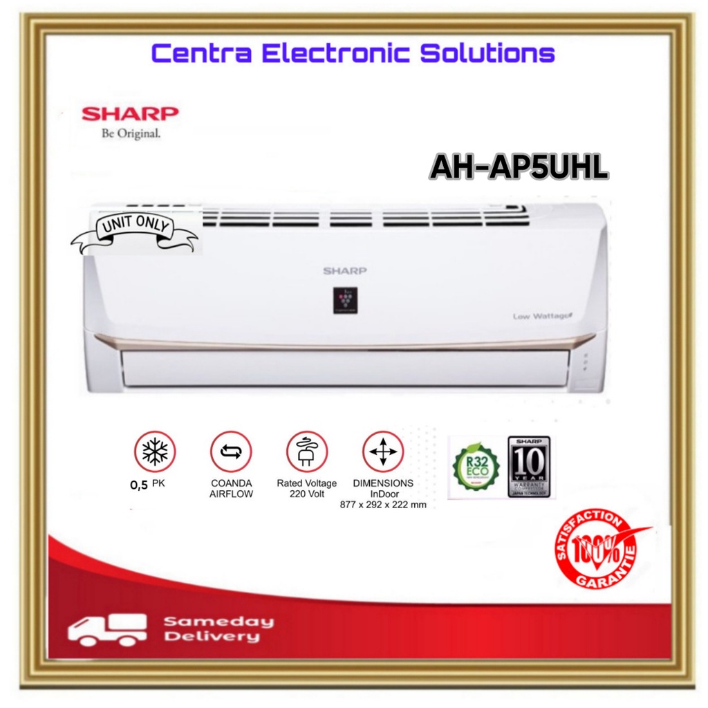 Jual Sharp AC Plasmacluster 0,5 PK AH-AP5UHL AH-AP 5 UHL Low Watt - Unit Only | Shopee Indonesia