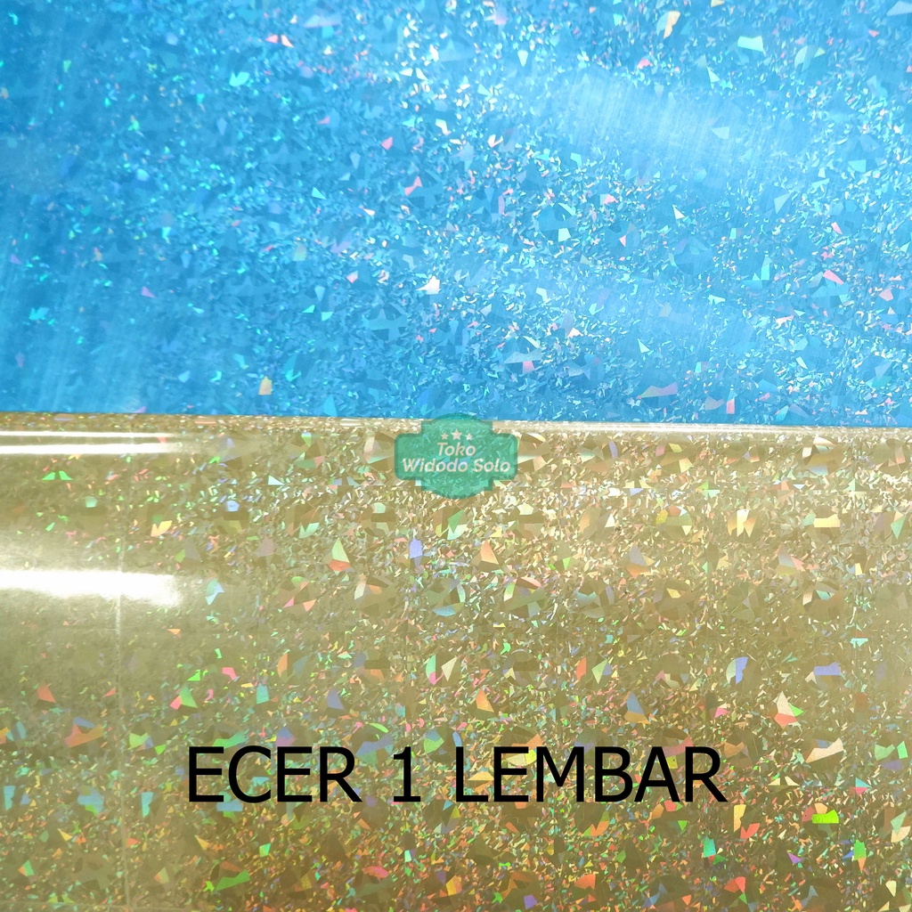 Jual 1 LEMBAR Hologram Biru Wrapping Paper 50x65cm Plastik Kado ...