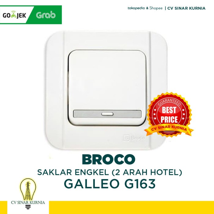 Jual SAKLAR HOTEL ENGKEL TUNGGAL 2 ARAH BROCO GALLEO INBOW G163-55S | Shopee Indonesia