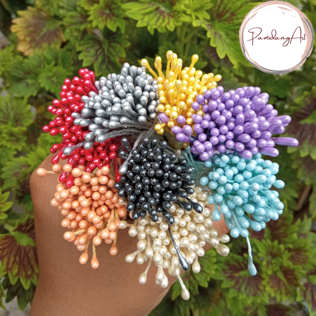 Jual (20pcs) Putik Sari Bunga Plastik / Putik Benang Sari Bunga ...