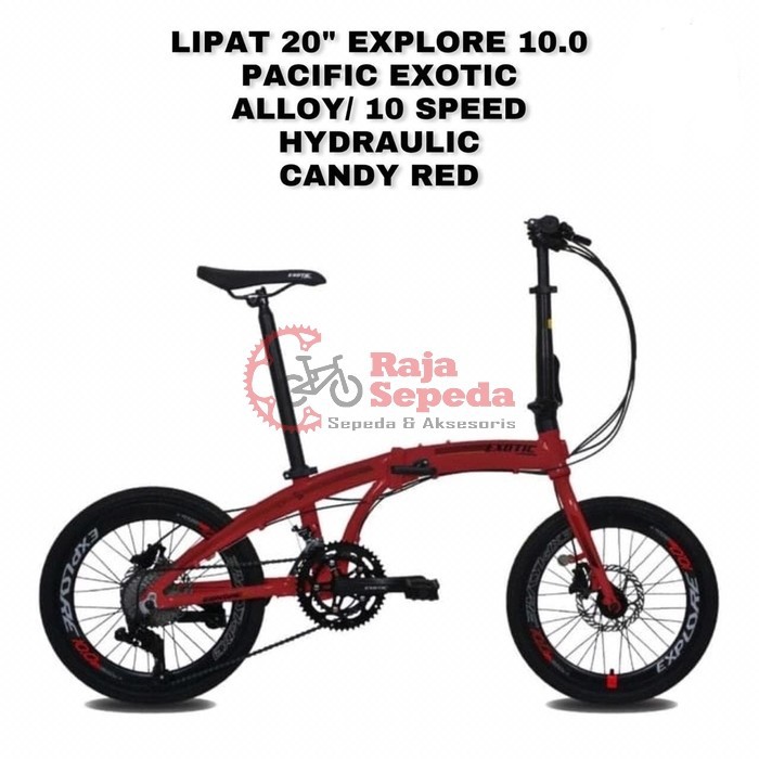 Jual SEPEDA LIPAT/ FOLDING BIKE EXOTIC EXPLORE 10.0 20″ CANDY RED ...