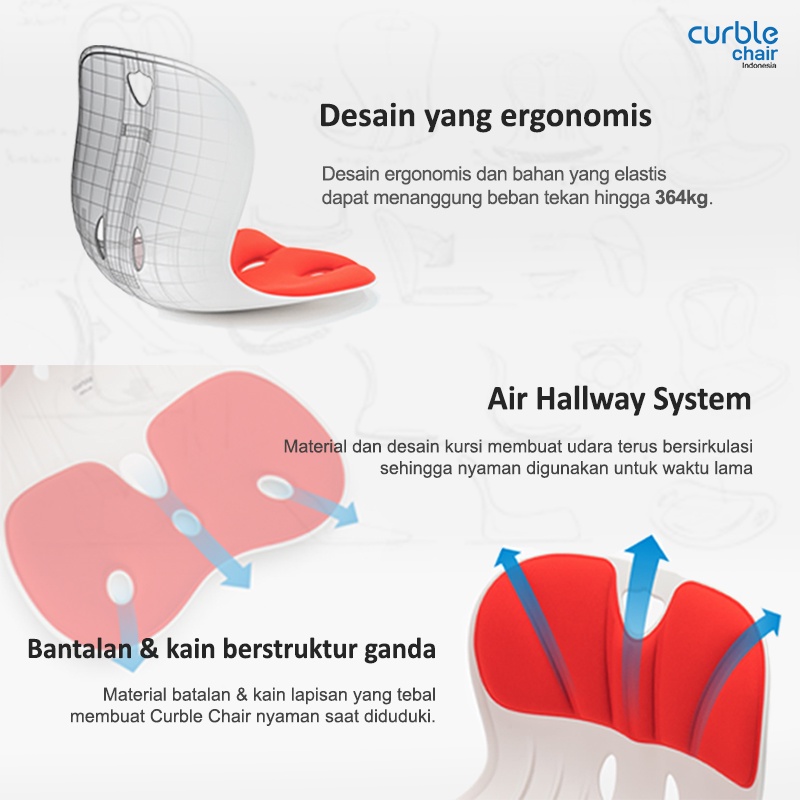 Jual Curble Posture Chair Wider - Bundling Chair Black & Cover Black ...