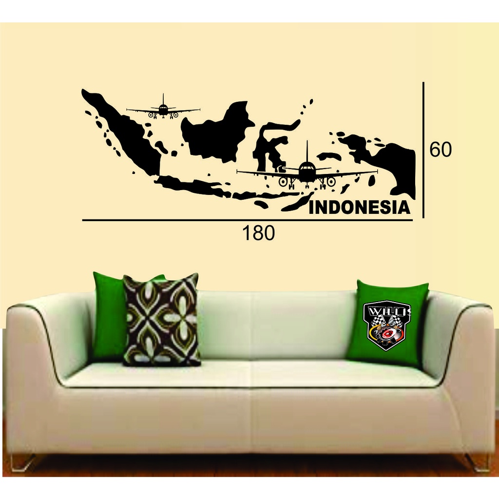 Jual New Sticker Stiker Plane Pesawat Peta Indonesia Dinding Kantor ...